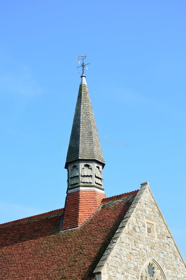Church roof and tower stock image. Image of roof, spire - 41834545