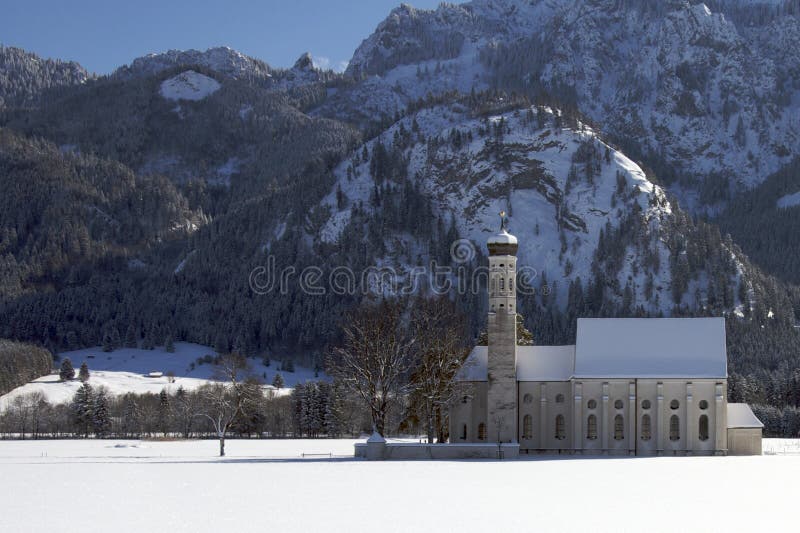Church in Rural Bavaria, Southern Germany, Winter. Stock Image - Image ...