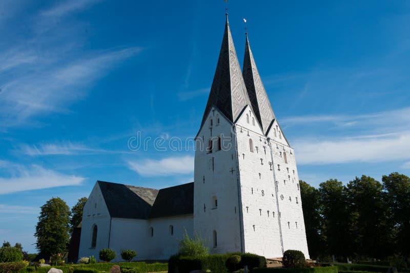 Church in rural denmark stock image. Image of landmark - 89151315