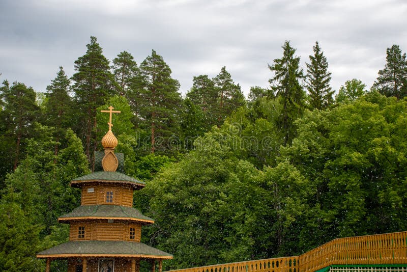 Church with Saint Spring in Diveevo Editorial Stock Image - Image of ...