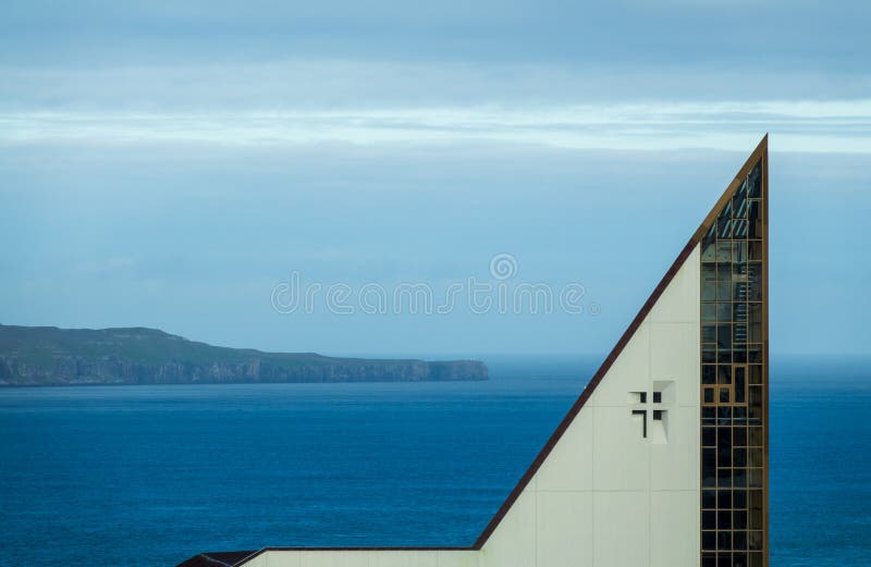 Church with Sharp Angles in Faroe Islands Stock Image - Image of dome ...