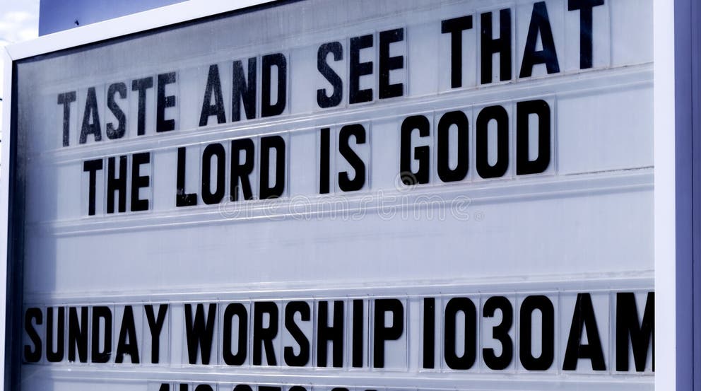 Church Sign with Scripture stock image. Image of worship - 159372861