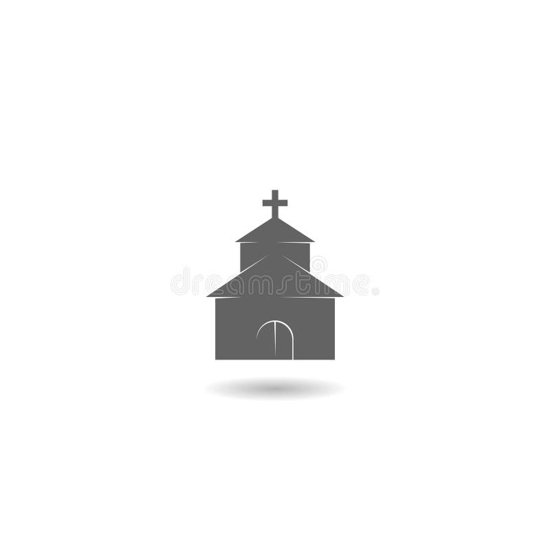 Church Simple Icon with Shadow Stock Vector - Illustration of logo ...