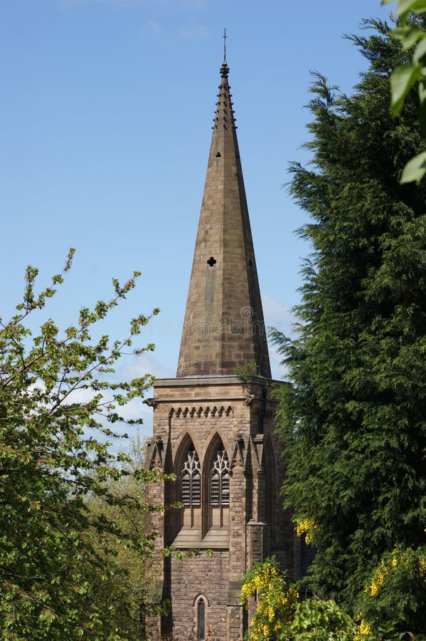 Church Spire stock image. Image of windows, trees, building - 12705043