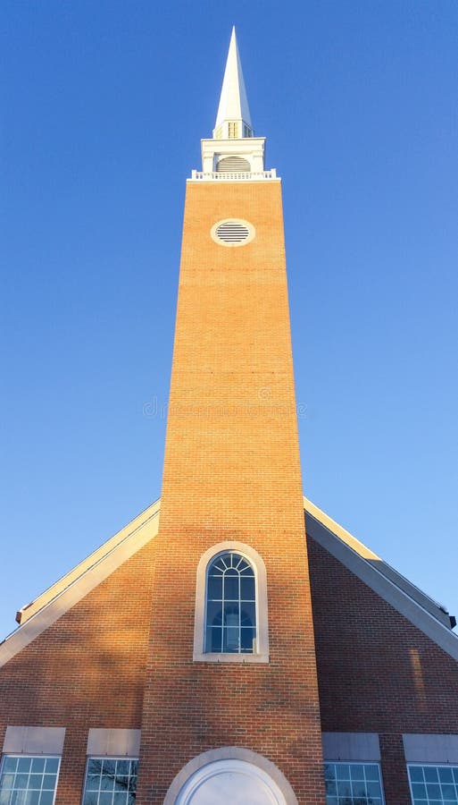 Church spire with blue sky stock image. Image of church - 62768301