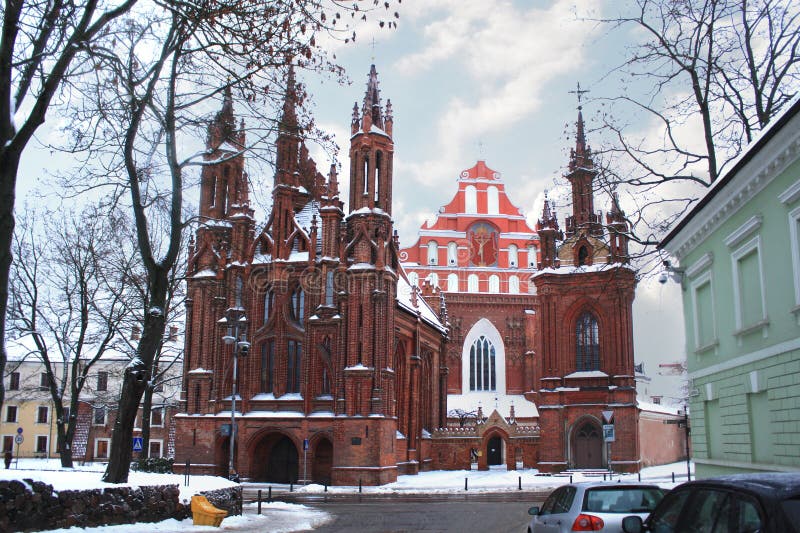 Church of St. Anne in Vilnius, Lithuania Stock Photo - Image of town ...