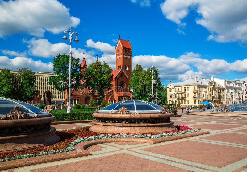 Church Of St. Simon And Alena, Minsk Stock Image - Image of culture ...