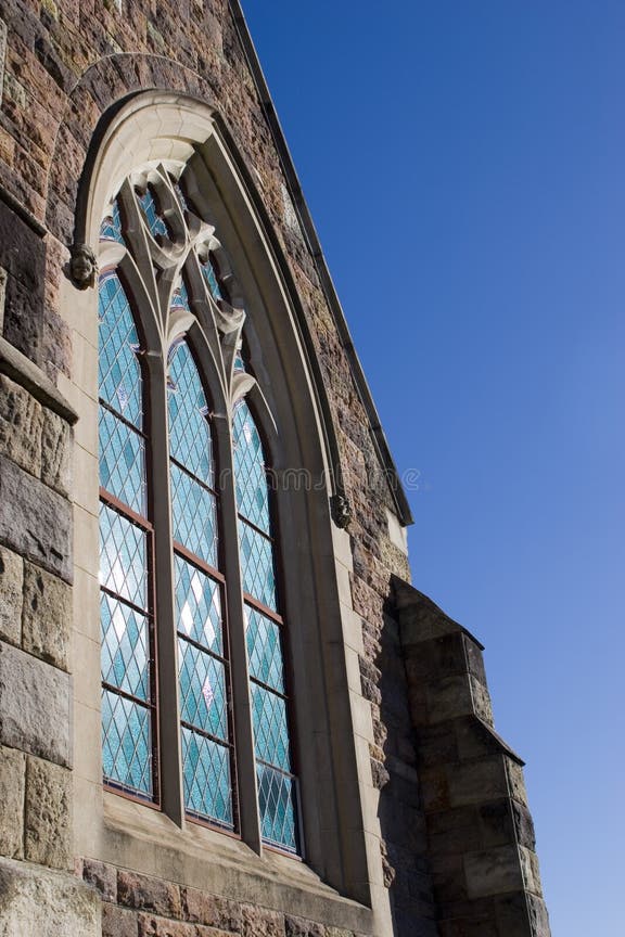 Church Stained-glass Windows Stock Image - Image of clock, bells: 795119
