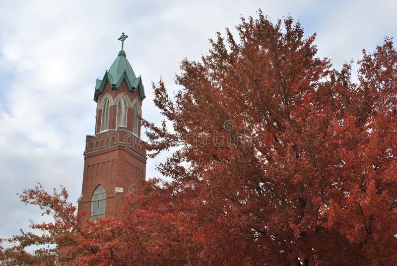 Church Steeple in Autumn stock photo. Image of religion - 43282564