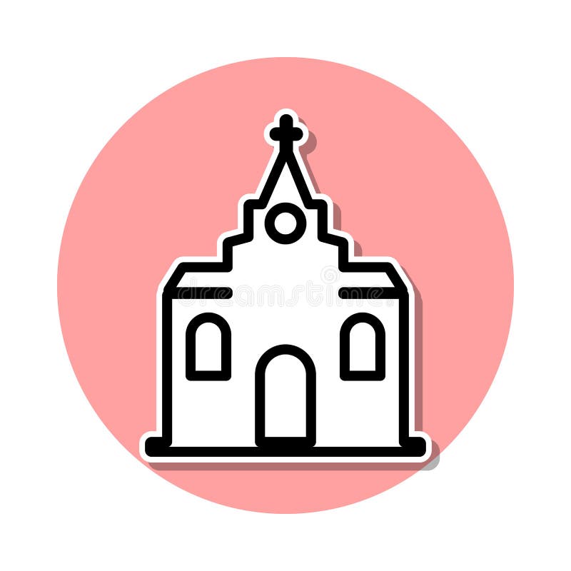 Church Sticker Icon. Simple Thin Line, Outline Vector of Web Icons for ... Church Sticker Icon. Simple Thin Line, Outline Vector of Web Icons for ...