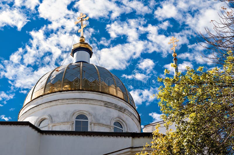 Church on a sunny day stock image. Image of street, sunny - 68360437