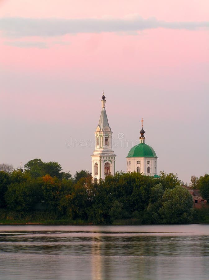 Church at sunset stock photo. Image of trees, morning - 2792340