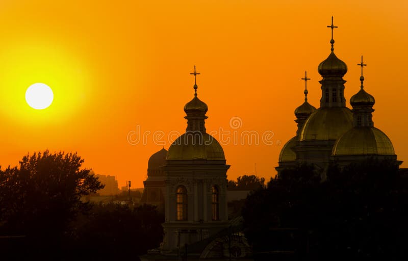 Church on a sunset stock image. Image of shadow, bright - 4665827