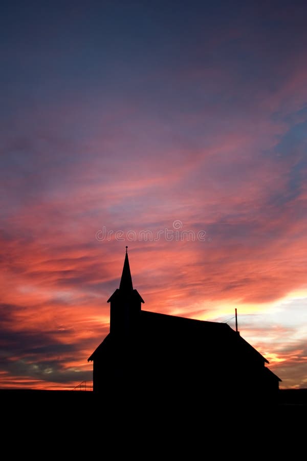 Sunset behind the church stock photo. Image of building, architecture ...