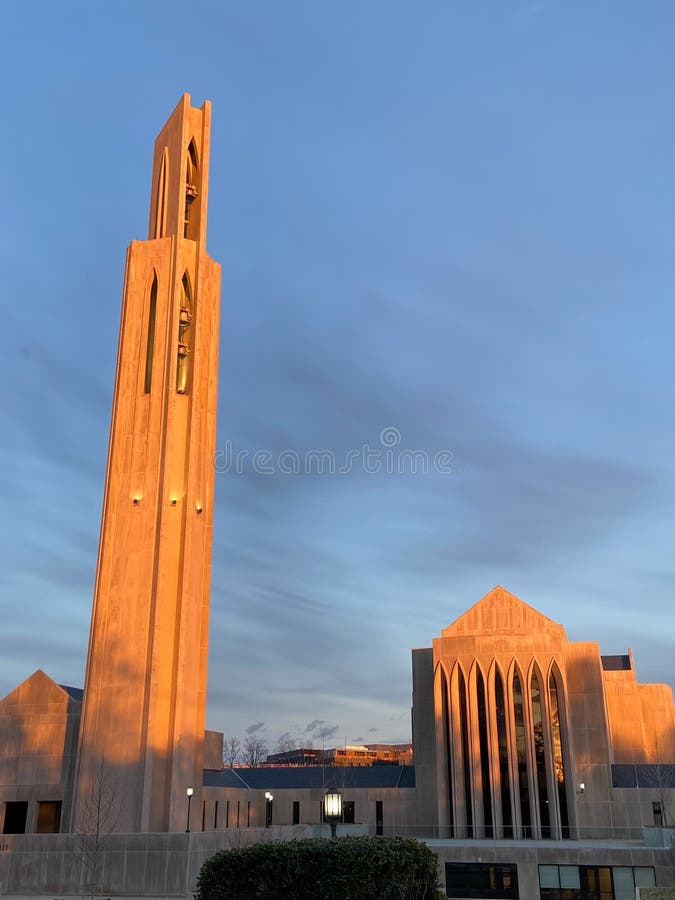 Church at Sunset with Golden Light Stock Image - Image of church, light ...