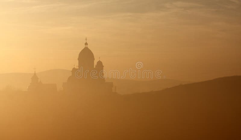 Church at sunset stock image. Image of architecture, christianity ...