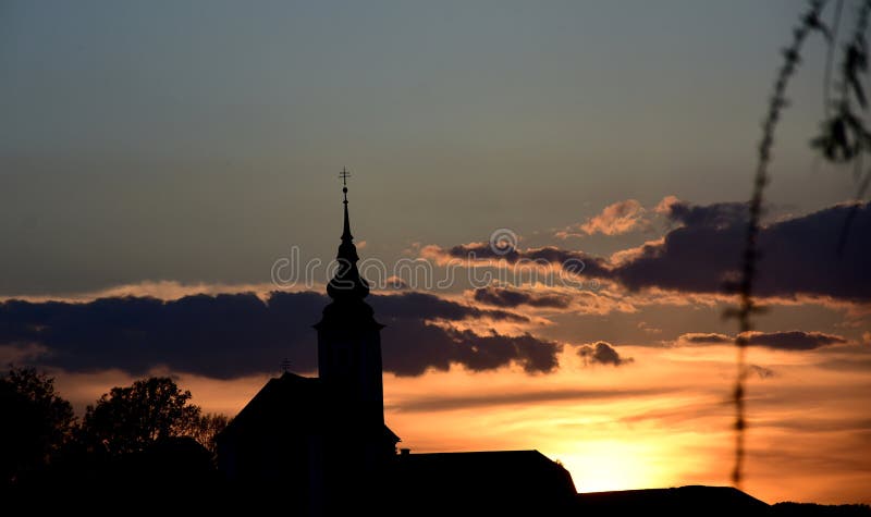 Church in sunset stock photo. Image of colorful, culture - 89843444
