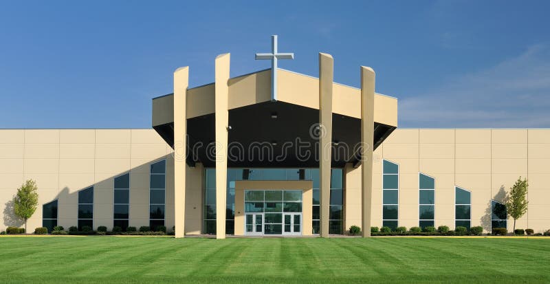 Church with Symmetrical Design Stock Photo - Image of panoramic, modern ...