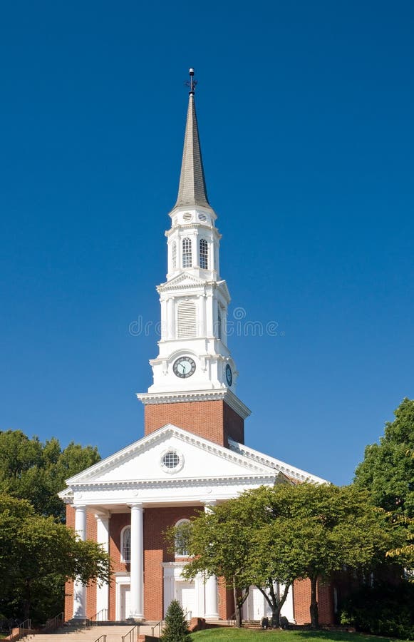 Church with tall steeple stock photo. Image of faith, chapel - 6253858