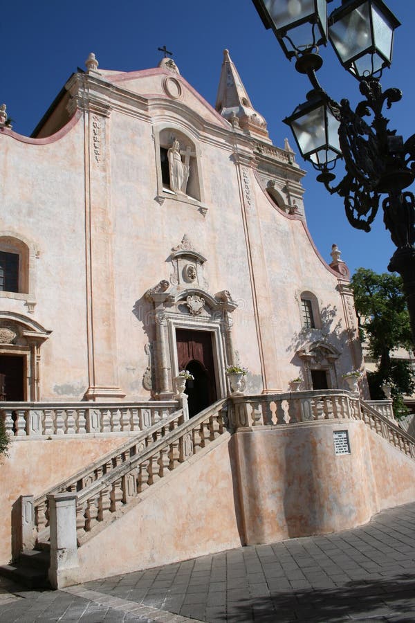 Church in Taormina Main Square Stock Photo - Image of close, detail ...