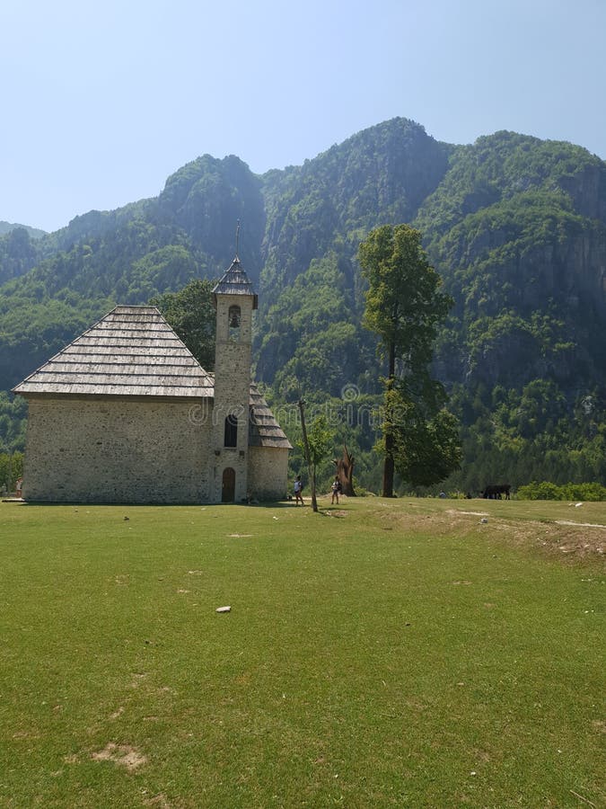Church in the Theth Village, Albania Stock Photo - Image of dinaric ...