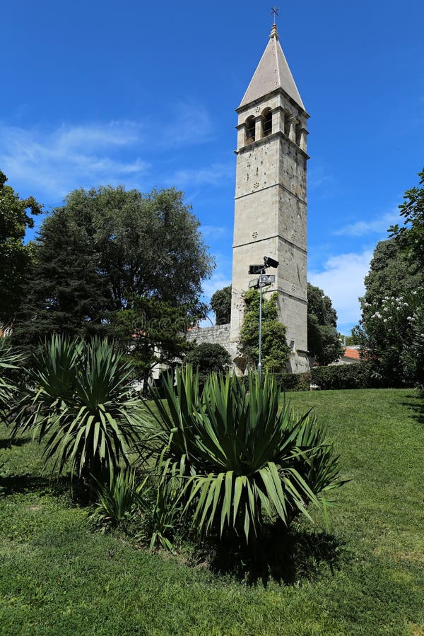 Church Tower in the Centre of Split Stock Photo - Image of park, plant ...