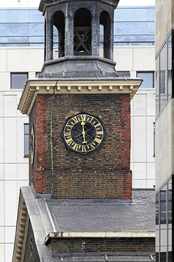 Church tower clock stock photo. Image of clock, tower - 35158268