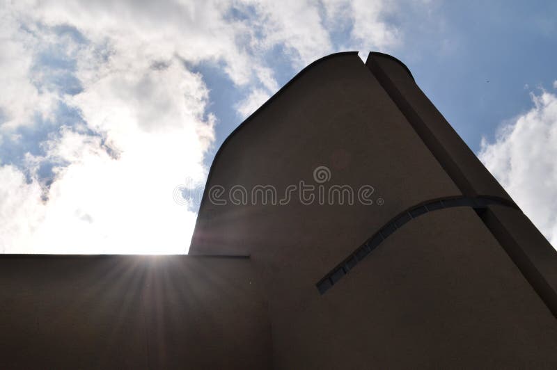 Church Tower with a Cross Modern Architecture Stock Photo - Image of ...