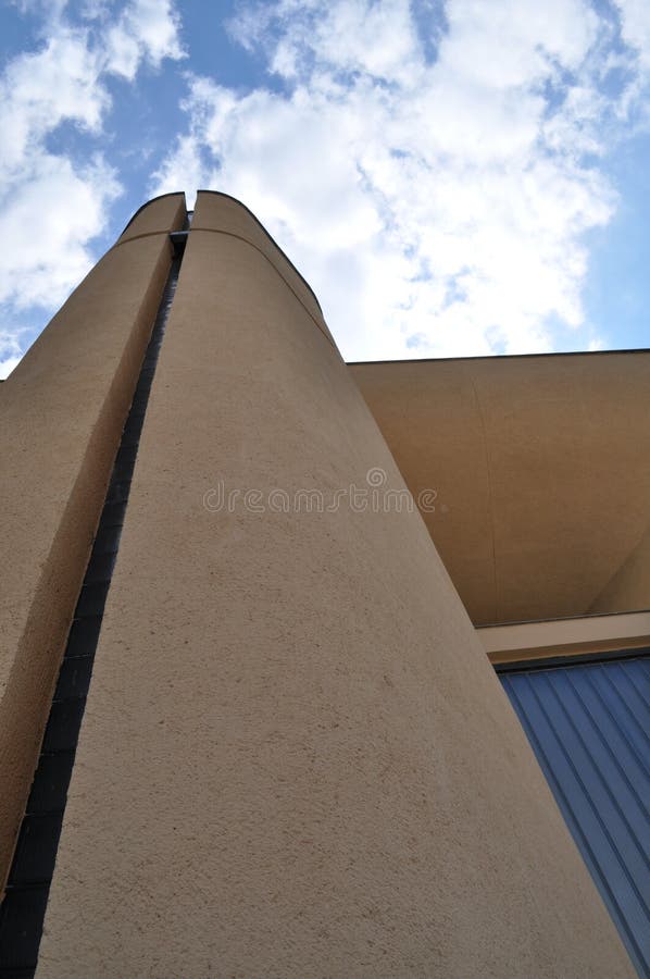 Church Tower with a Cross Modern Architecture Stock Image - Image of ...