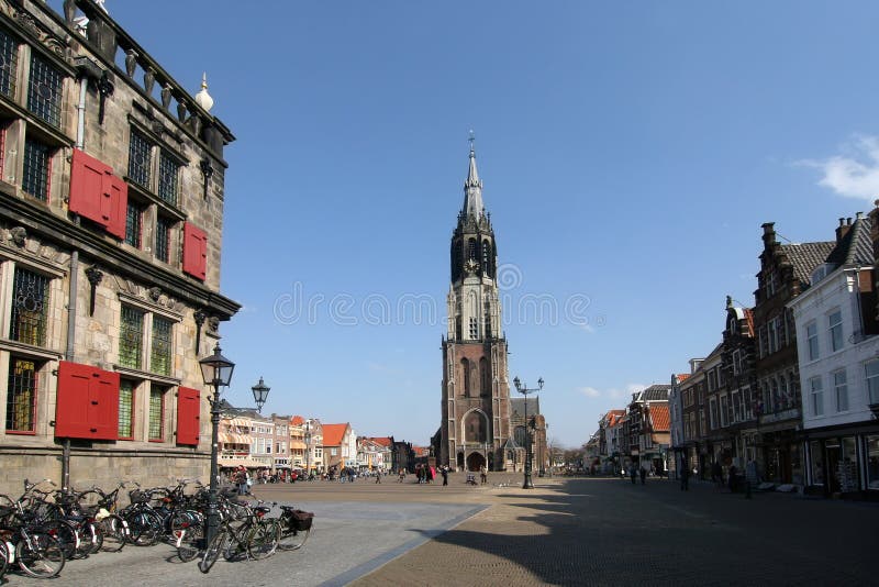 Church tower of Delft stock photo. Image of tourism, medieval - 2259120