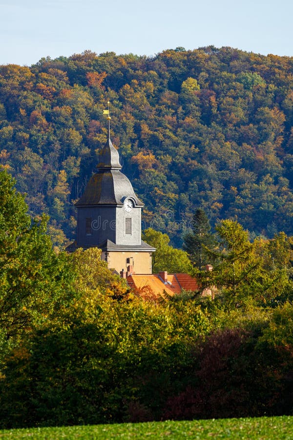 Church Tower of Herleshausen in Hesse Stock Image - Image of nature ...