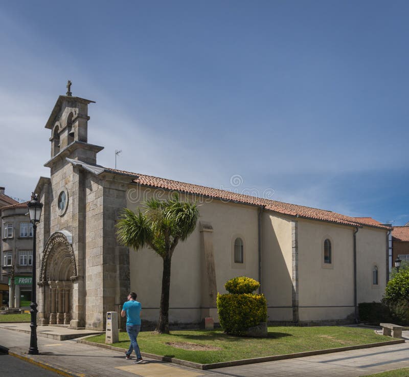 Melide Church, Spain editorial stock photo. Image of tower - 206926463