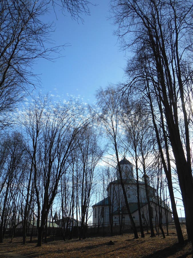 Church and Trees Beautiful Landscape Stock Image - Image of landscape ...