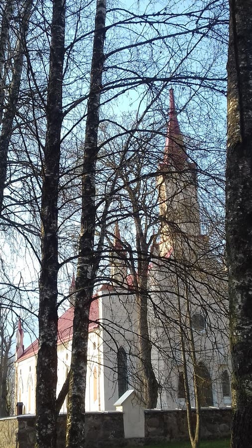Church and trees stock image. Image of church, trees - 149197269