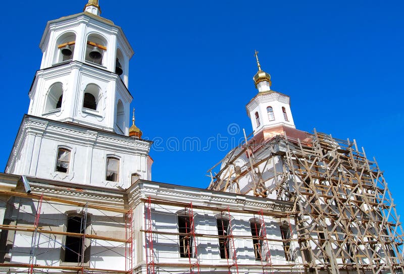 Church under construction stock image. Image of destroyed - 10930591