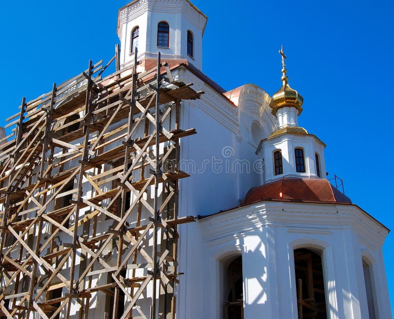 Church under construction stock photo. Image of cross - 11969408