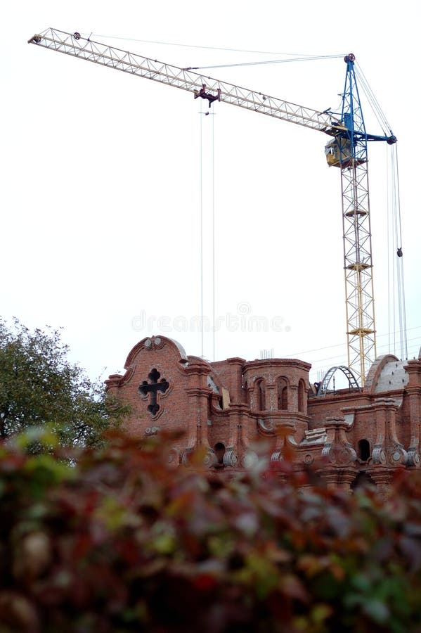 Church under construction stock image. Image of dome - 80267079