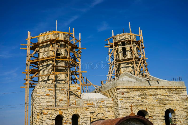 Church under construction. stock image. Image of cathedral - 196151651