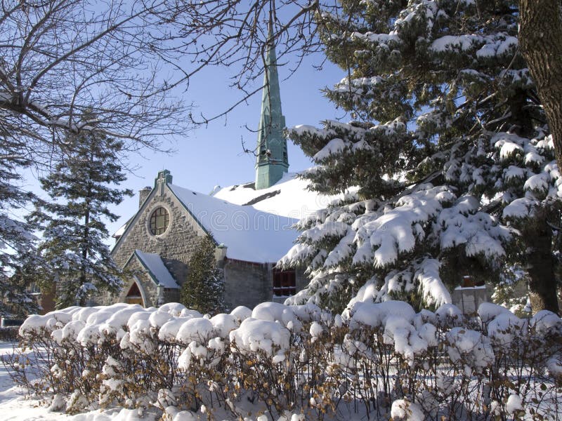 Church under snow stock photo. Image of freeze, seasonal - 3976046