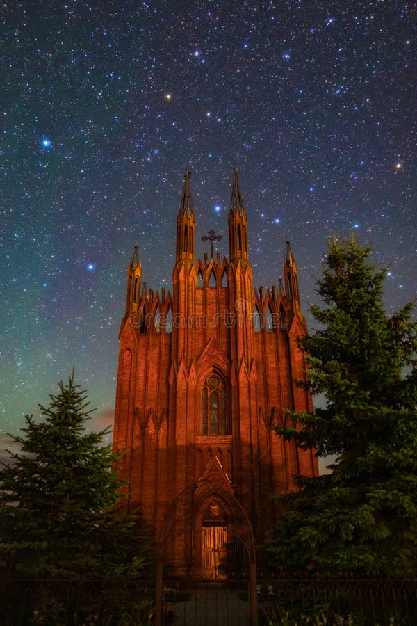 Church under stars stock image. Image of building, travel - 190112435