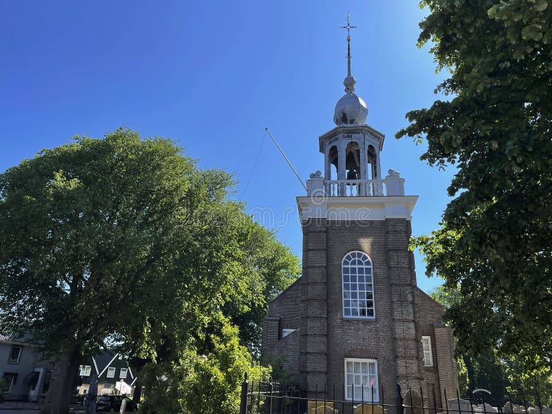 Church in Urk stock image. Image of blue, church, town - 222631877