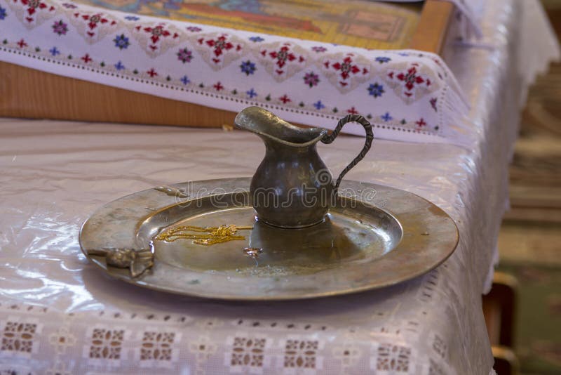 Church Utensils,Church Dish for Washing on the Table Stock Image ...