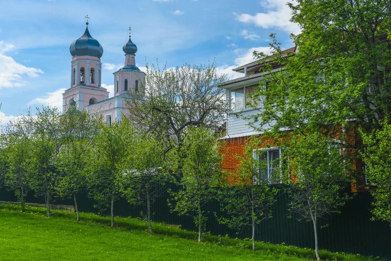Church in Valdai stock image. Image of trees, tourism - 148142257