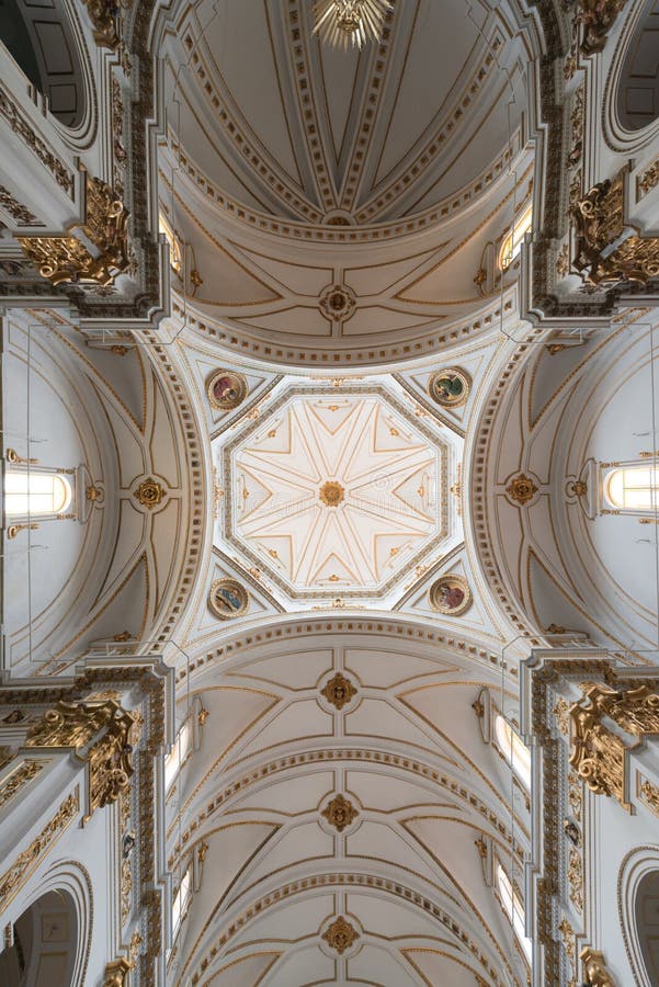 Church vaulted ceiling stock photo. Image of spain, white - 50981254