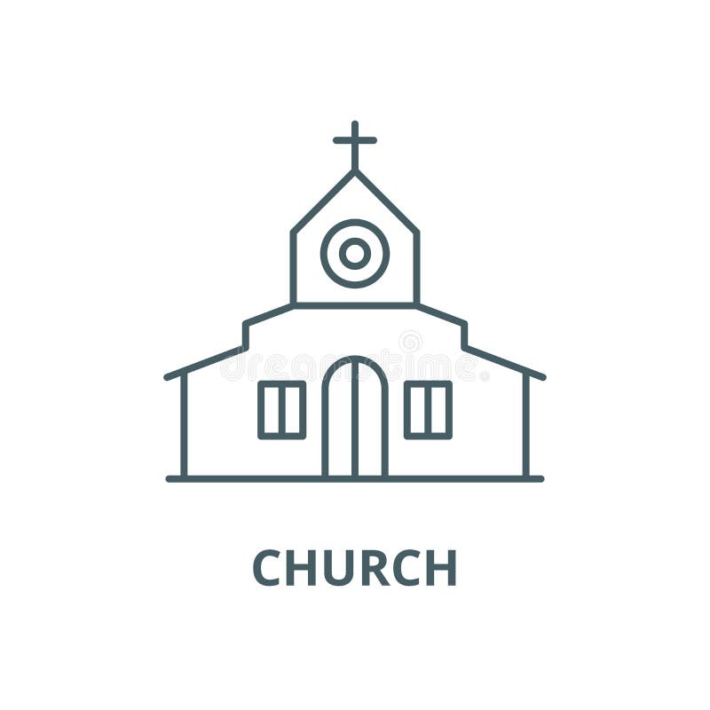 Church Vector Line Icon, Linear Concept, Outline Sign, Symbol Stock ...