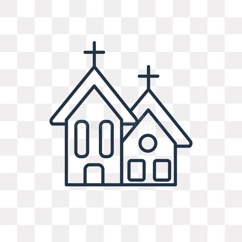 Church Vector Icon Isolated on Transparent Background, Linear Ch Stock ...