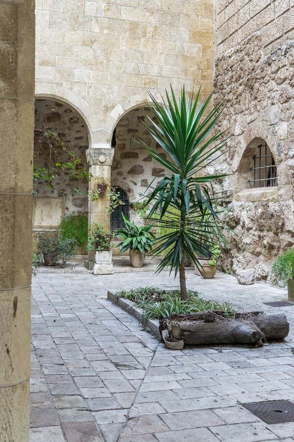 Church of Visitation Courtyard Stock Photo - Image of bible, elizabeth ...