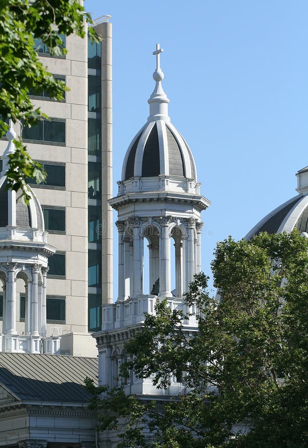 Church Vs Building stock image. Image of metropolis, church - 903803