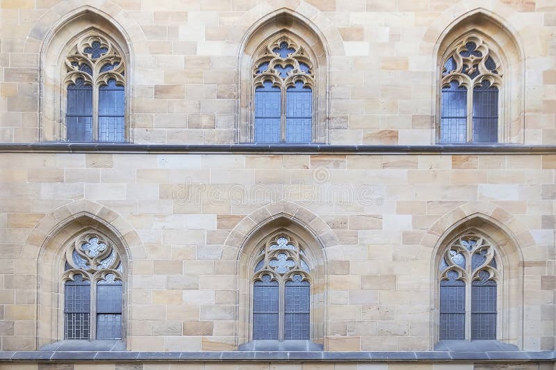 Church Wall with Glass Windows Stock Image - Image of church, beige ...