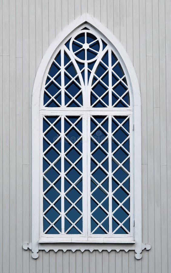 Church Window in White Wall Stock Photo - Image of medieval ...